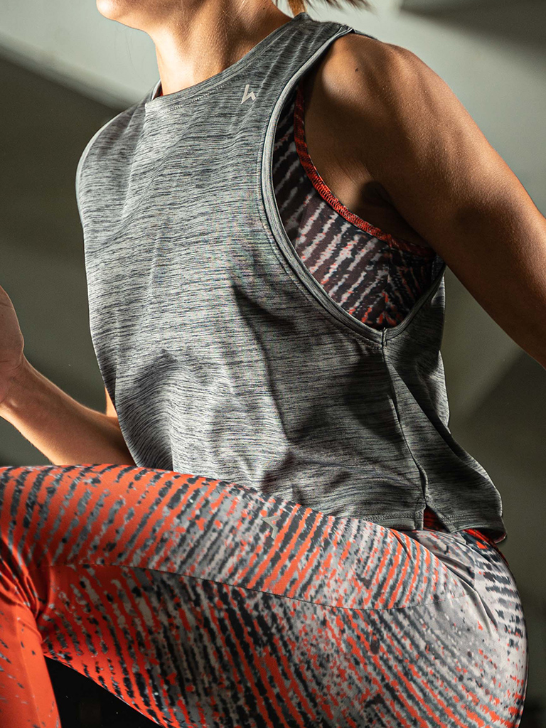 Tank Crop Hit Melange Gris | High Low Sports